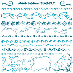 Summer hand drawn border set Royalty Free Vector Image