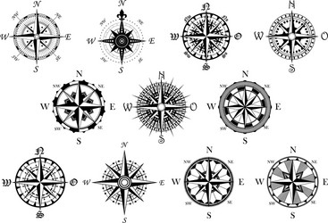 Compass icon set Royalty Free Vector Image - VectorStock