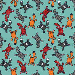 Simple cartoon seamless patterns with cute trees Vector Image