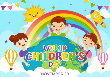 World children day on 20 november with kids Vector Image
