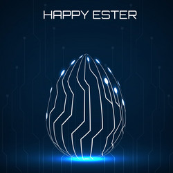 Abstract technology easter eggs with circuit Vector Image