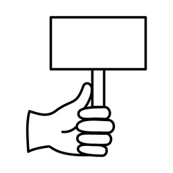 Activist hands with signboard Royalty Free Vector Image