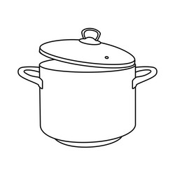 Cooking pot line outline icon Royalty Free Vector Image