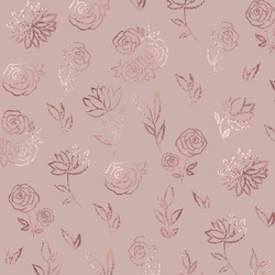 Rose gold elegant texture with a floral pattern Vector Image
