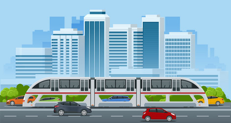 Isometric transit elevated bus in china Royalty Free Vector