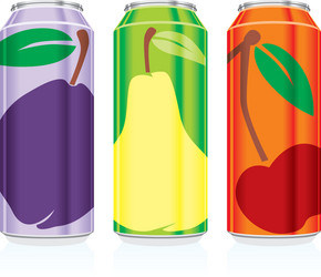 Juice cans Royalty Free Vector Image - VectorStock