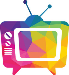 Tv media logo design service template Royalty Free Vector