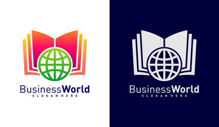 World book logo design colorful Royalty Free Vector Image