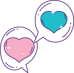 Speech Bubble Heart Love Romantic Message Vector Image