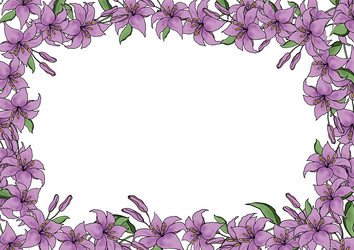 Lilly frame boarder for wedding invitation or card
