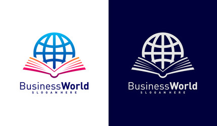 World book logo design colorful Royalty Free Vector Image