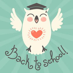 Welcome back to school card with an owl Royalty Free Vector