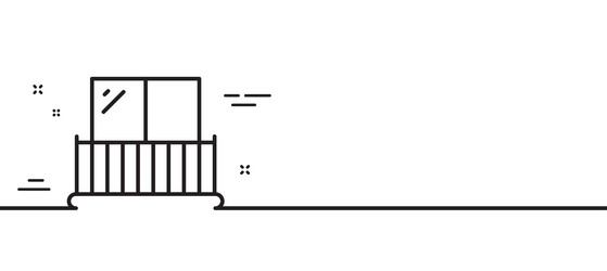 Balcony line icon building balconet sign Vector Image