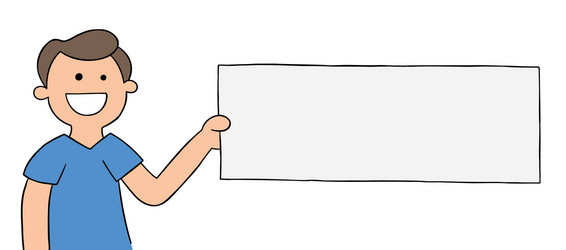 Cartoon holding blank sign Royalty Free Vector Image