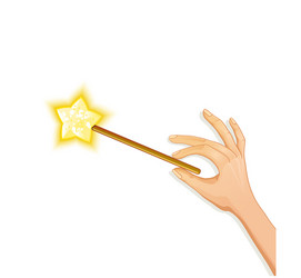 Cute orange fairy in flight with a magic wand Vector Image