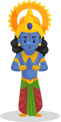 Indian lord rama cartoon character traditional Vector Image