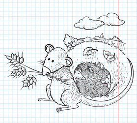 Mice line art Royalty Free Vector Image - VectorStock