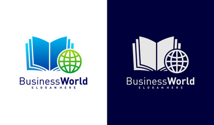 World book logo design colorful Royalty Free Vector Image