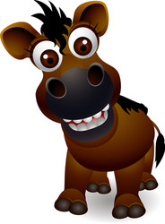 Cute horse cartoon posing Royalty Free Vector Image