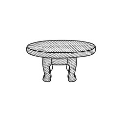 Coffee table simple line art design Royalty Free Vector
