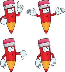 Red pencil - funny cartoon Royalty Free Vector Image
