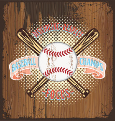 Baseball wooden board Royalty Free Vector Image