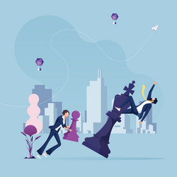 Concept of strategy in business competition Vector Image