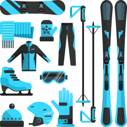 Set of vintage skiing labels and design elements Vector Image
