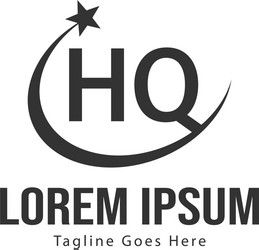 Initial hq logo template with modern frame Vector Image