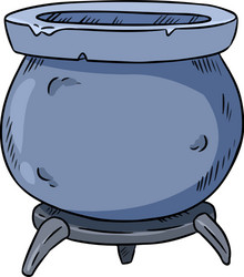 Magic cauldron doodle sketch hand drawn wiccan Vector Image