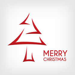Red abstract merry christmas tree arrow paper cut Vector Image