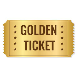 Blank golden coupon or ticket sticker Royalty Free Vector