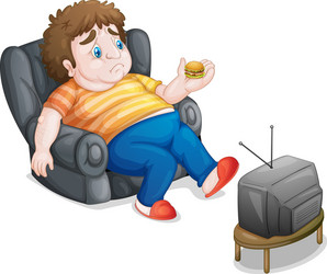 Couch potato man Royalty Free Vector Image - VectorStock