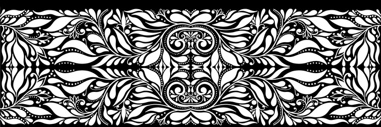 Elegant abstract border leaves vintage hand drawn Vector Image