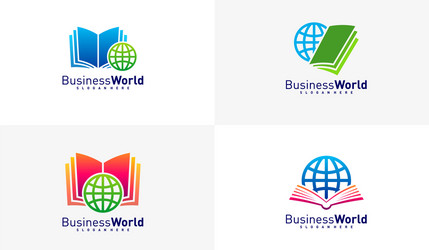 World book logo design colorful Royalty Free Vector Image