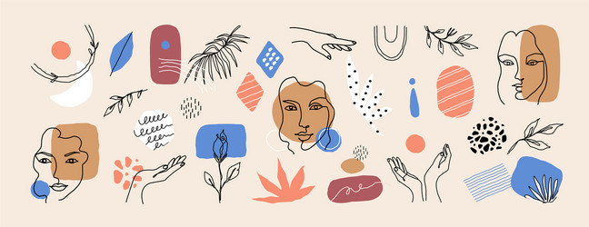 Abstract line face one womans head Royalty Free Vector Image