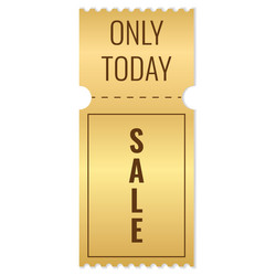 Blank golden coupon or ticket sticker Royalty Free Vector