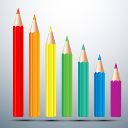 Set of realistic rainbow colored pencils isolated Vector Image
