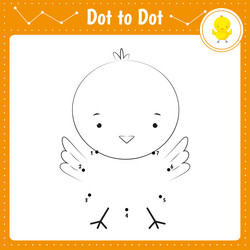 Connect the dots chicken dot to dot educational Vector Image