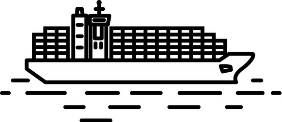 Container ship silhouette Royalty Free Vector Image