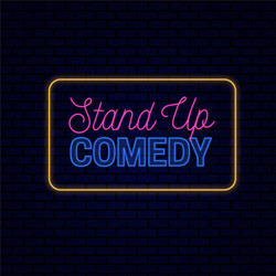 Comedy show neon signboard stand up Royalty Free Vector