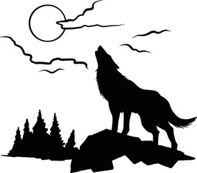 Wolf Howling Stencil