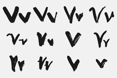 Cursive Font Letter V Vector Images (37)