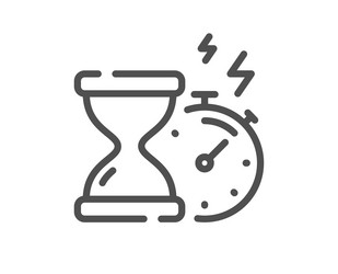 Hourglass timer line icon stopwatch time sign Vector Image