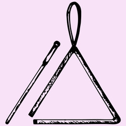 Triangle musical instrument drawn by hand black Vector Image