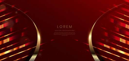 Abstract 3d gold curved on dark green background Vector Image