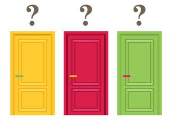 Three doors on the floor Royalty Free Vector Image