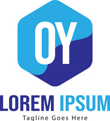 Initial oy logo template with modern frame Vector Image