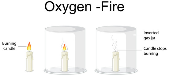Science experiment with oxygen and fire Royalty Free Vector
