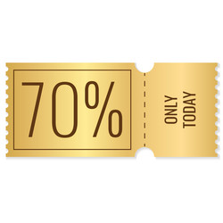 Blank golden coupon or ticket sticker Royalty Free Vector